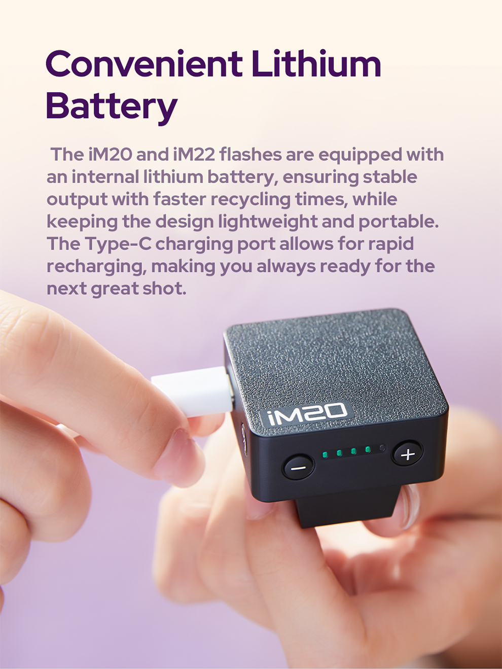 GODOX 神牛 IM20/IM22 IFlash 相機閃光燈鋰離子電池 Type-c 端口充電 | 蝦皮購物