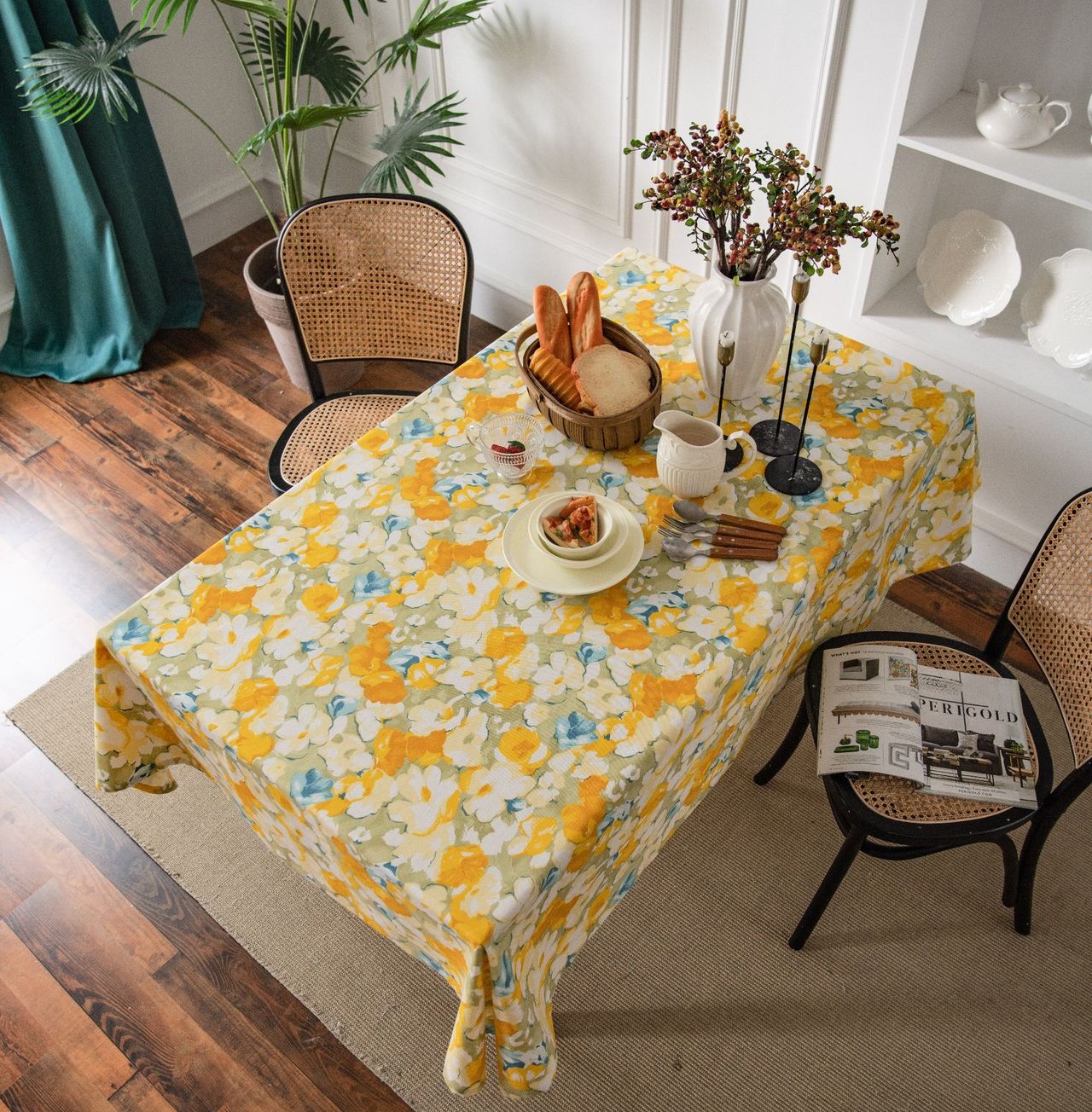 Ins風格廚房桌布棉麻桌布防油防水桌布長方形餐桌罩餐廳桌布 | 蝦皮購物