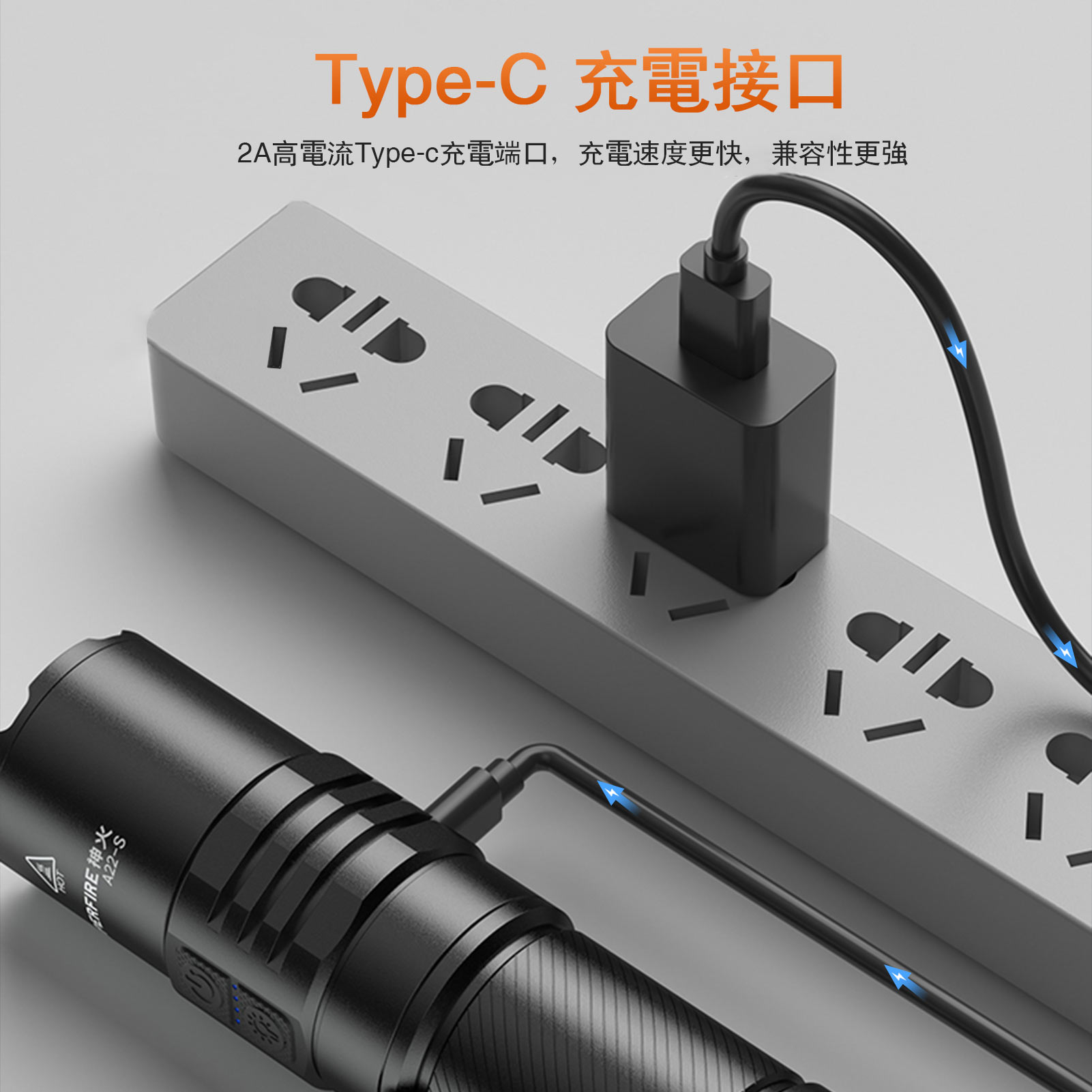 SUPERFIRE神火 A22-S 36W LED 手電筒 EDC 可攜式變焦手電筒 超強充電燈多功能工作燈 | 蝦皮購物