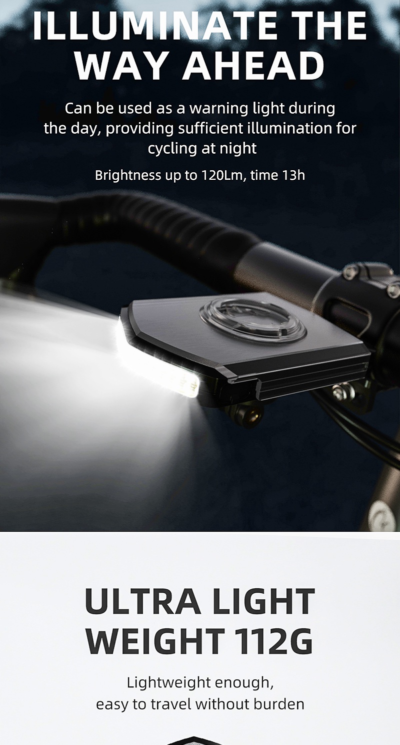 Cyclami RVL01 超輕自行車燈 5000mAh 電池自行車前燈燈掛版自行車手電筒手機頭燈尾燈應急充電閃電 Ty | 蝦皮購物