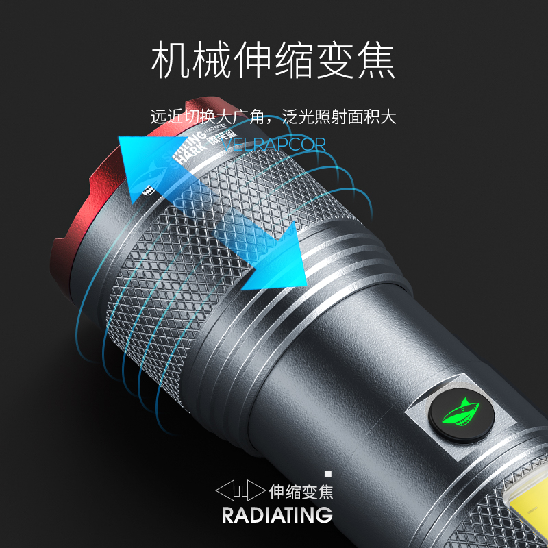 微笑鯊正品 SD5298 LED 強光手電筒 超亮M80 7000流明 4檔位COB側燈 帶電顯 Type-c充電 防水 | 蝦皮購物