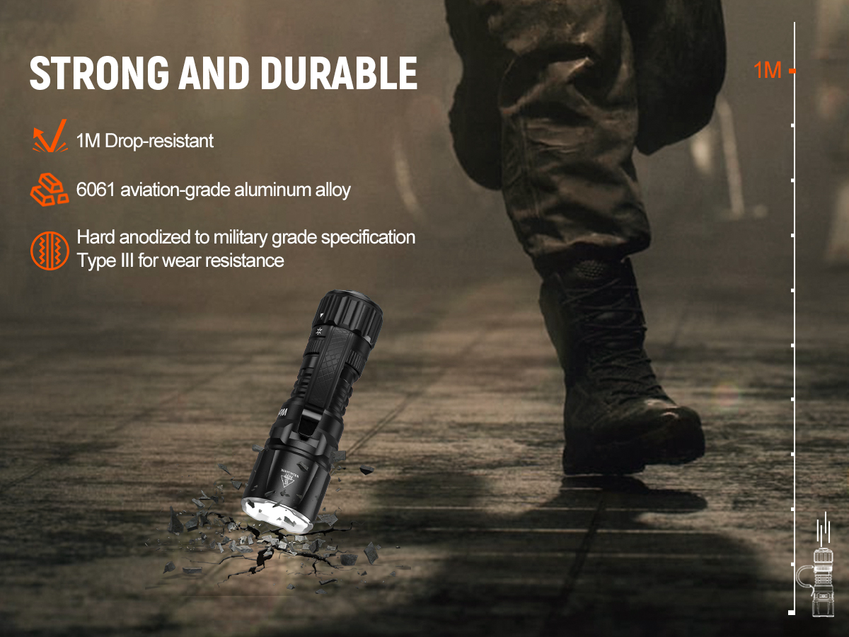 Wurkkos TD07 1300LM SFT25R 戰術模式遠距離 479m 旋轉&按鈕尾部開關 led 手電筒 | 蝦皮購物