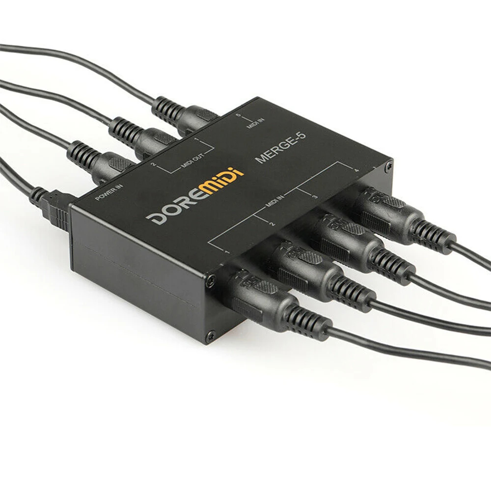 Doremidi 全新升級 MIDI Merger 5 MIDI 輸入 2 MIDI 輸出支持 USB 電源 MERGE | 蝦皮購物