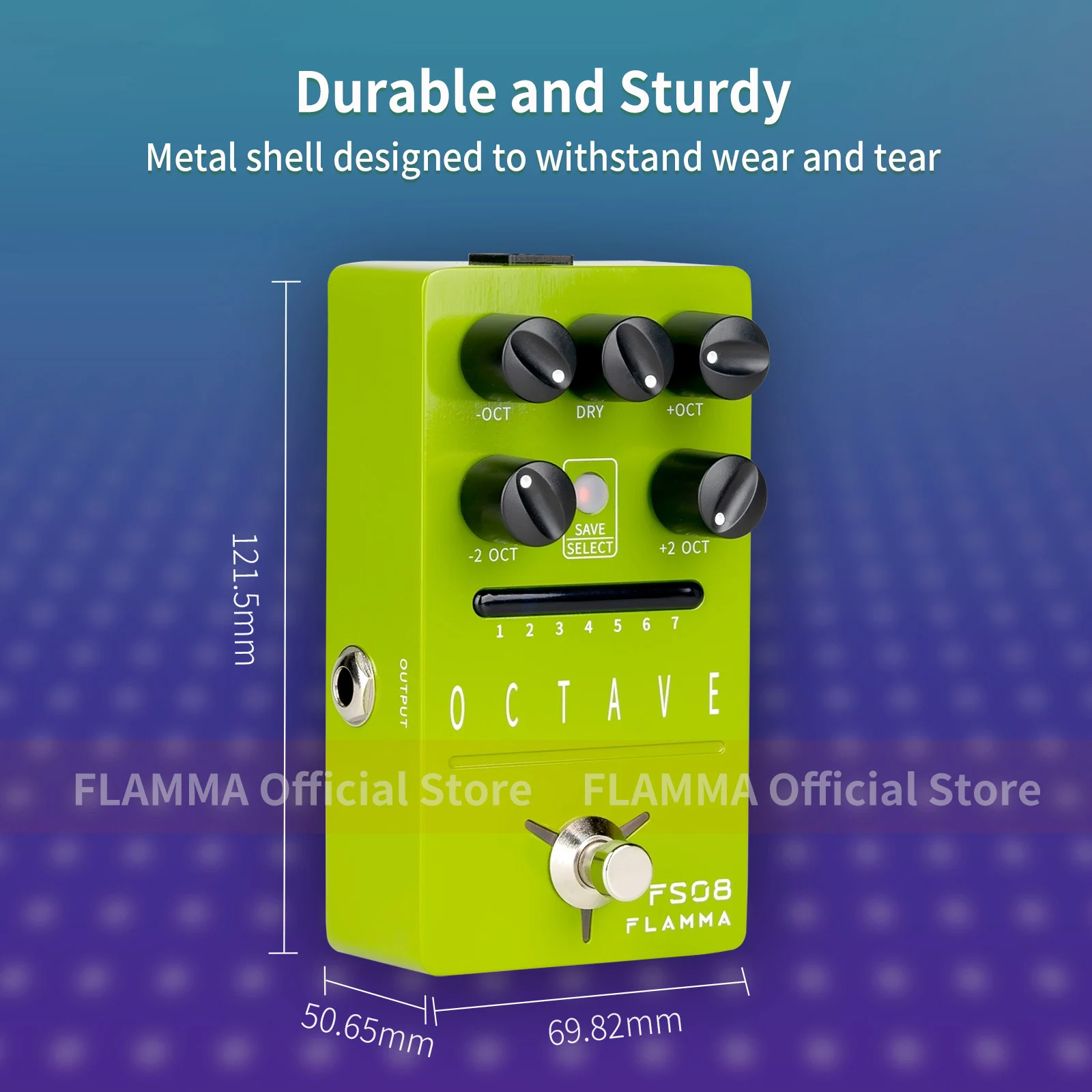 Flamma FS08 吉他八度效果踏板複音八度效果器 7 個預設插槽乾信號獨立控制 | 蝦皮購物