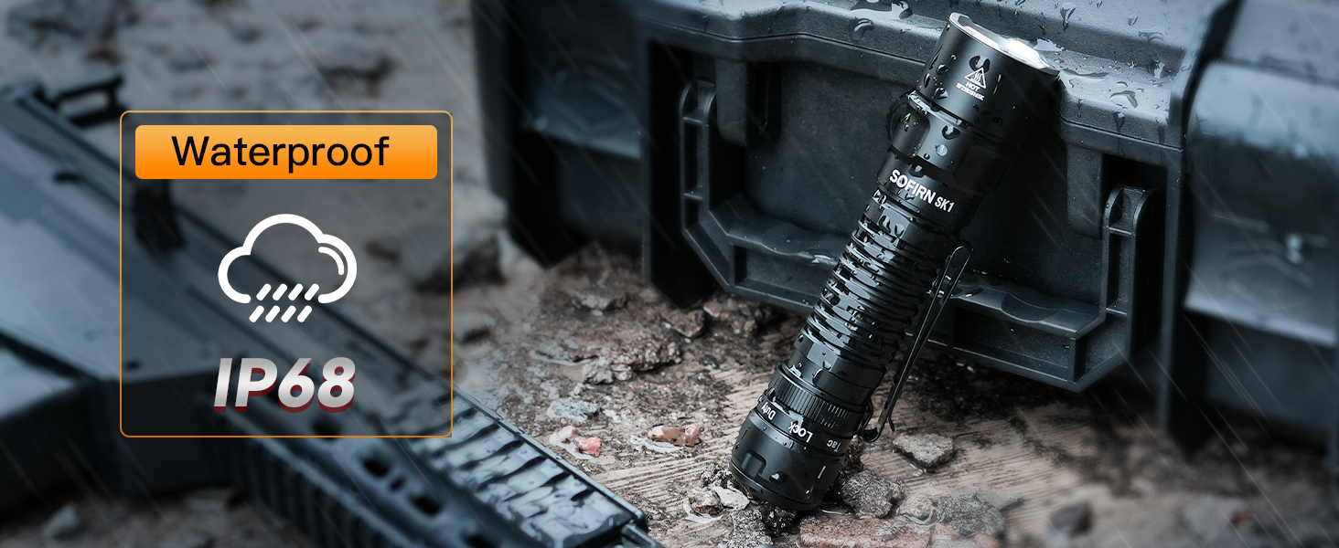 Sofirn SK1 戰術手電筒,1300 流明,IP68 防水,長投,可充電,EDC | 蝦皮購物