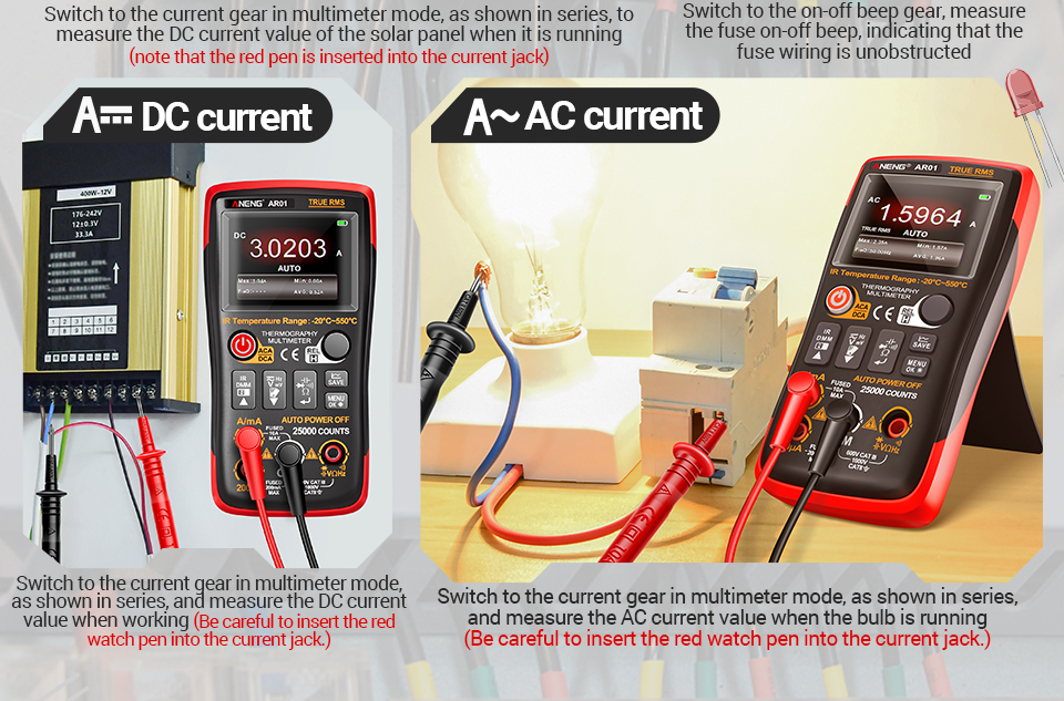 ANENG AR01 熱成像萬用表 - USB Type-C 充電,1000V 測試儀,帶 250MΩ 電阻和 TFT | 蝦皮購物