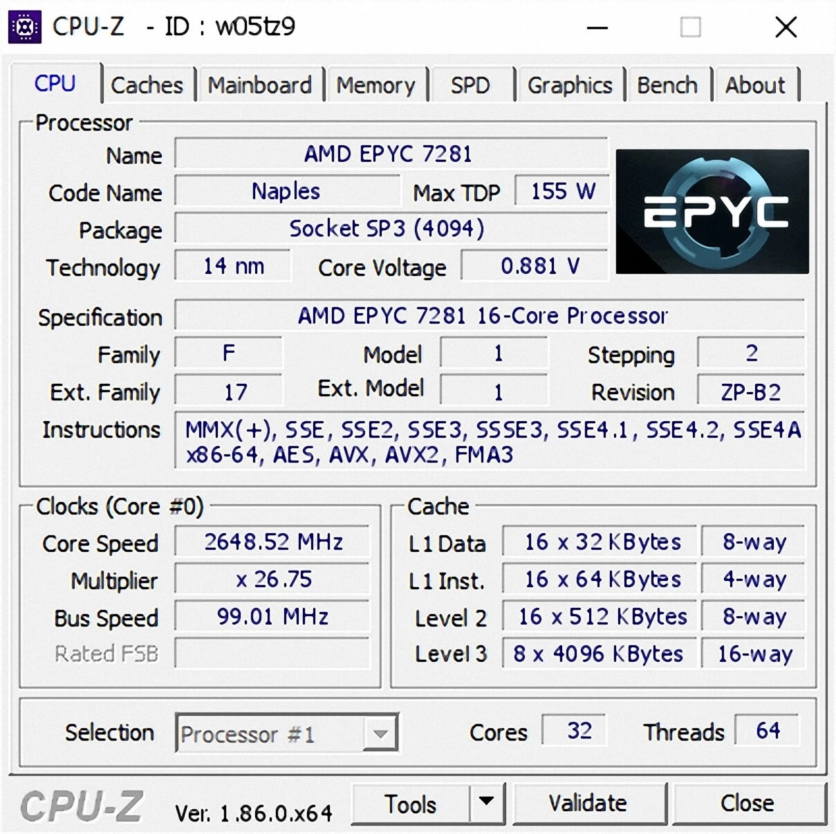 Epyc 7281 7001 系列 CPU 處理器,用於服務器 16 核 32 線程 2.1 GHz 高達 2.7 GH | 蝦皮購物