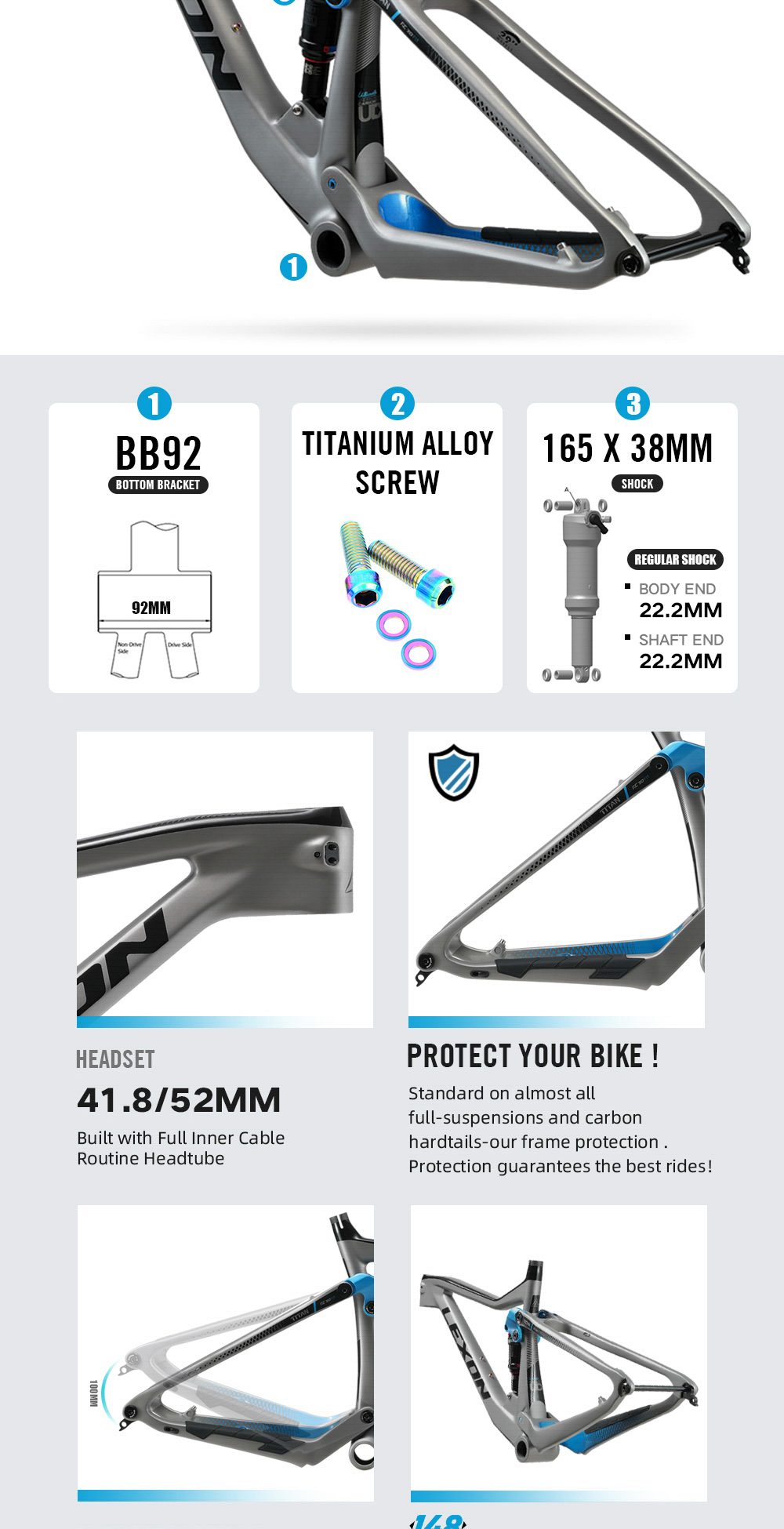 2025 LEXON XC Trial 越野車架 MTB 車架 XC 自行車車架碳纖維 MTB 全避震 29 Boost | 蝦皮購物