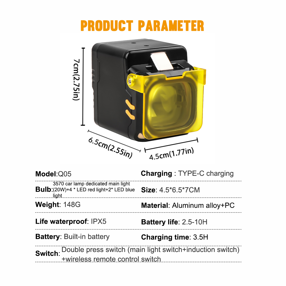Asafee Q05戶外便攜式高亮自行車燈3570 LED紅藍光感應開關無線遙控遠足夜跑自行車安全燈可充電防水 | 蝦皮購物