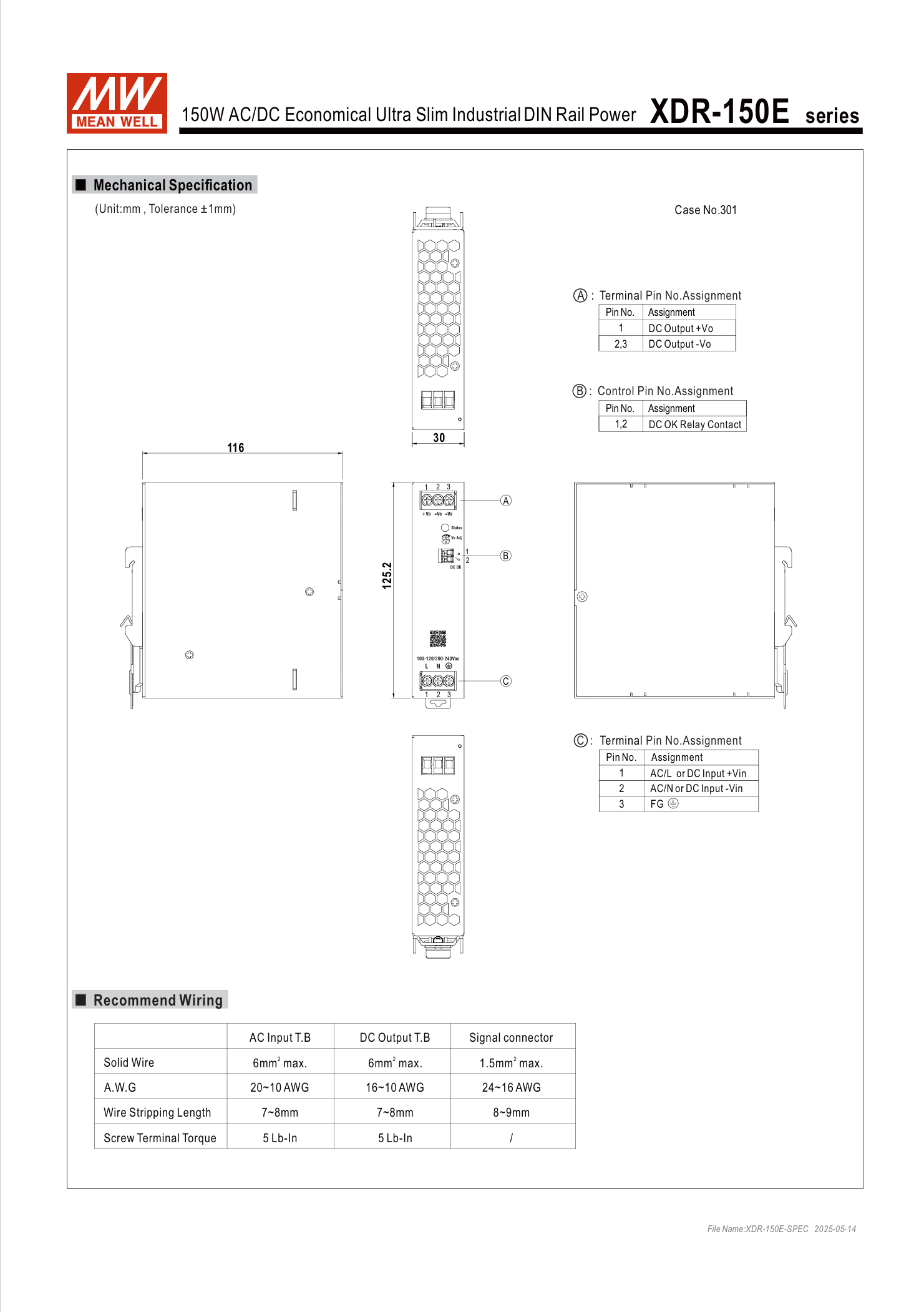 MEAN WELL XDR-150E-12 XDR-150E-24 XDR-150E-48 開關電源明緯直流電源 | 蝦皮購物