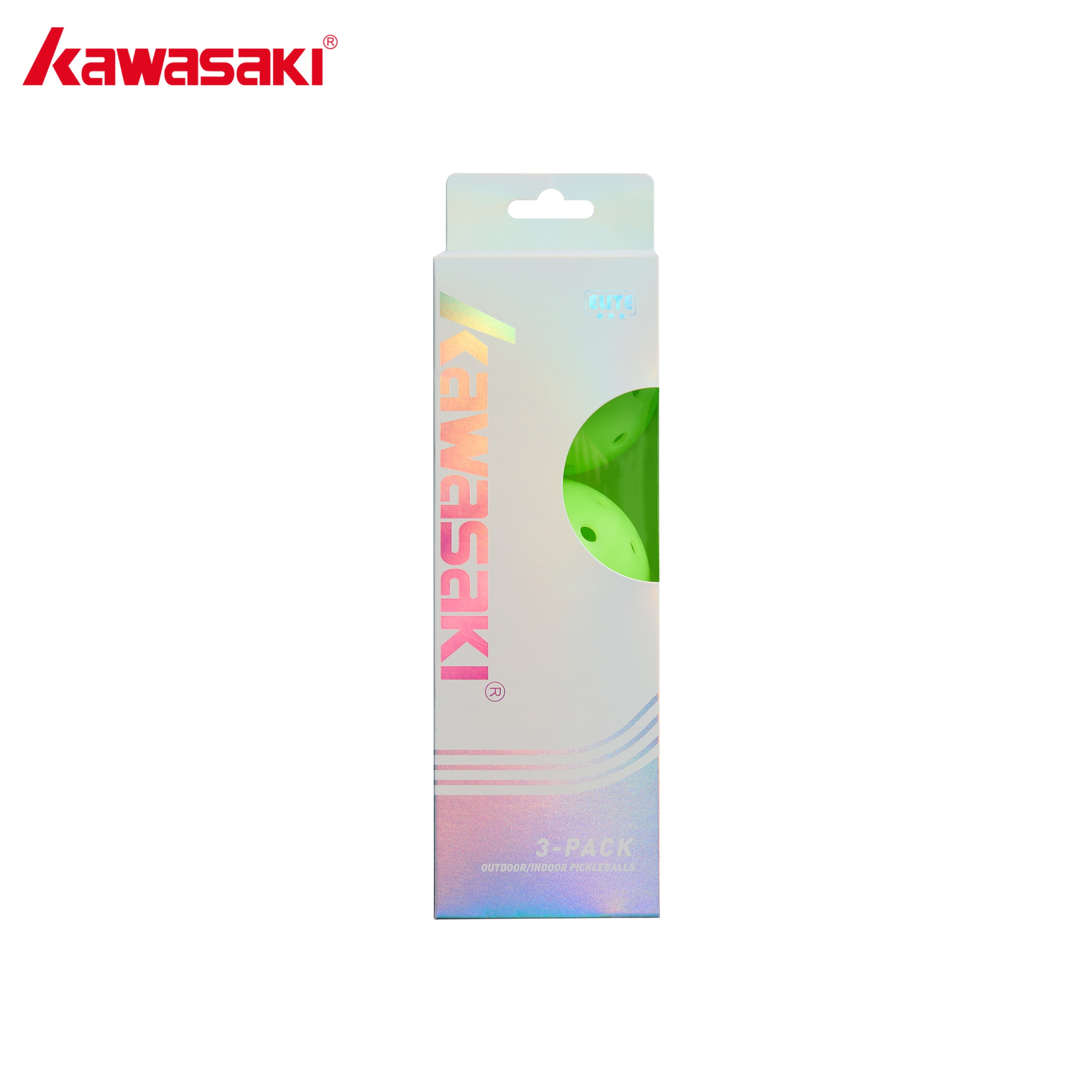 KAWASAKI 川崎 3 球戶外 PickBall C-40 熒光綠(3 件裝)無振動穩定彈跳超耐用 | 蝦皮購物