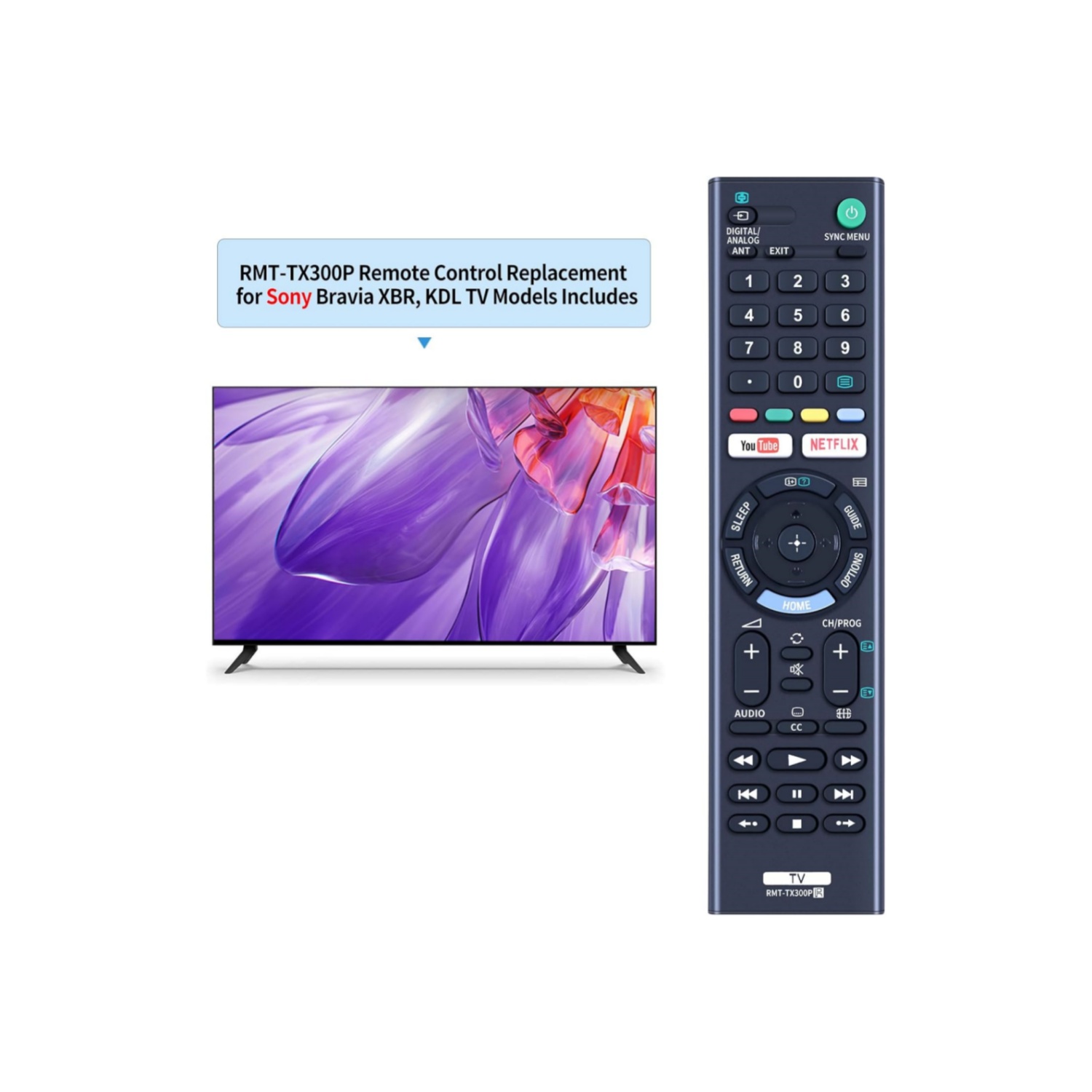 適用於 Sony BRAVIA 4K 智能電視 RMT-TX300P 系列 的 替換 萬用 遙控器 | 蝦皮購物