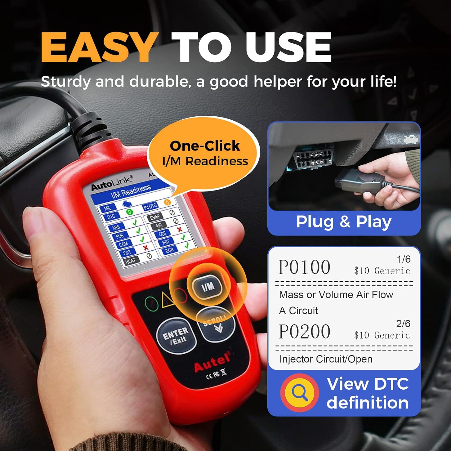 全新 Autel Autolink Al319 Car Obdii Eobd Obd2 診斷工具可代碼閱讀器帶彩色屏幕 | 蝦皮購物
