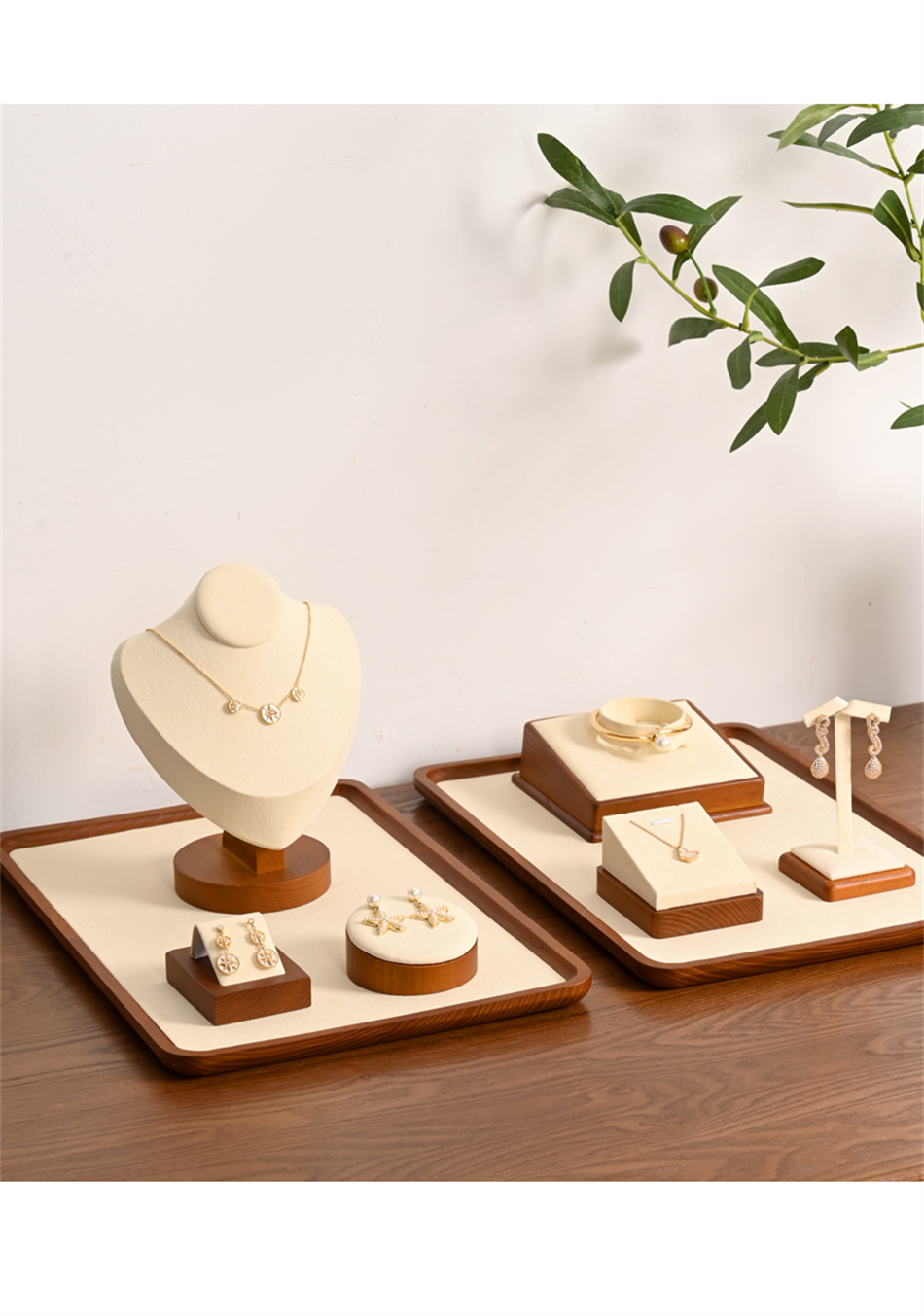 Orilv 木製首飾展示架戒指耳環吊墜首飾收納盒 SM021-SM129 | 蝦皮購物