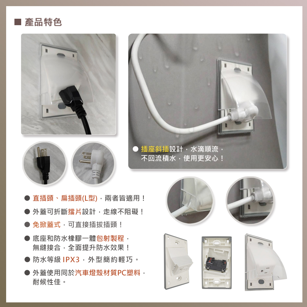 【樹榮電工SUZONE】直式免掀防滴插座(黑透)/防雨插座/戶外插座/防水插座/國際牌插座 | 蝦皮購物