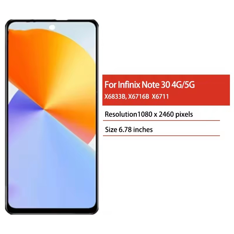 適用於 Infinix Note 30 4G 5G LCD 顯示屏 X6833B X6716B X6711 觸摸屏數字化 | 蝦皮購物
