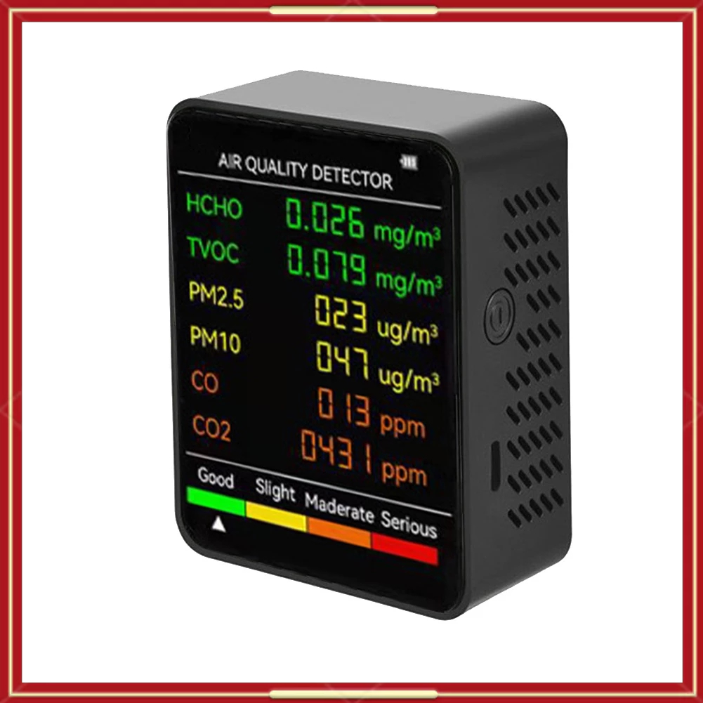 6 合 1 PM2.5 PM10 HCHO TVOC CO2 多功能空氣質量檢測器 CO 二氧化碳甲醛監測儀 | 蝦皮購物