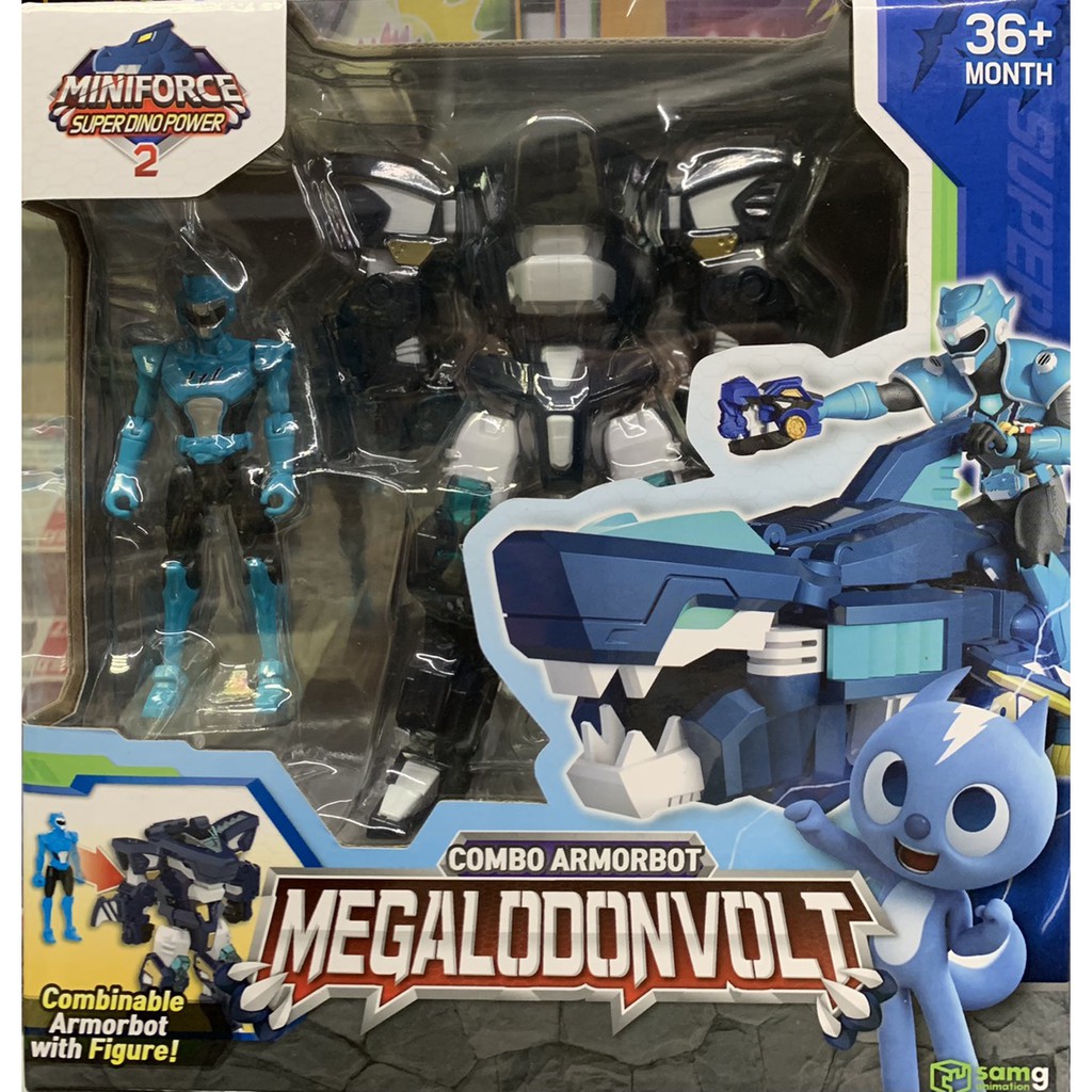 韓國正版 SAMG MINIFORCE 迷你特工隊 MEGALODONVOLT 怒鯊機動裝甲 SM32357 | 蝦皮購物