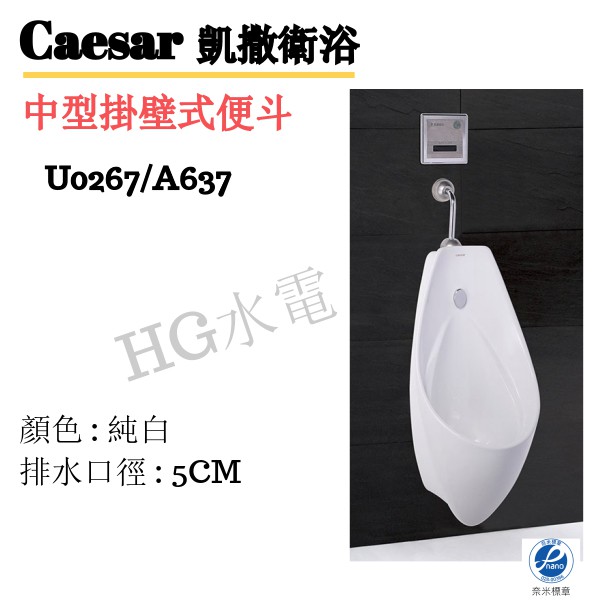 🔸HG水電🔸 Caesar 凱撒衛浴 中型掛壁式便斗 U0267/A637 | 蝦皮購物