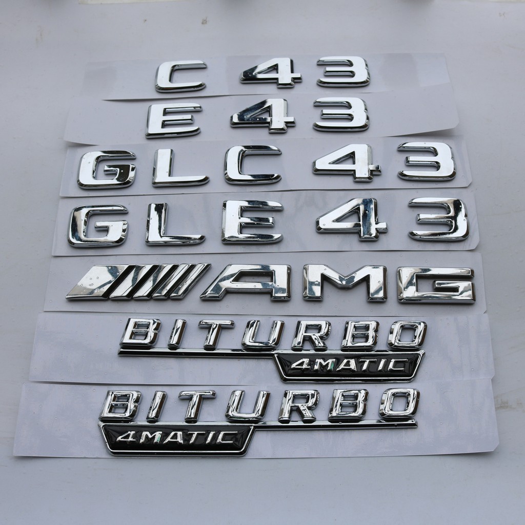 專用于賓士 BenzGLC43 GLE43 C43 E43 AMG改裝車標BITURBO 4MATIC側標 | 蝦皮購物