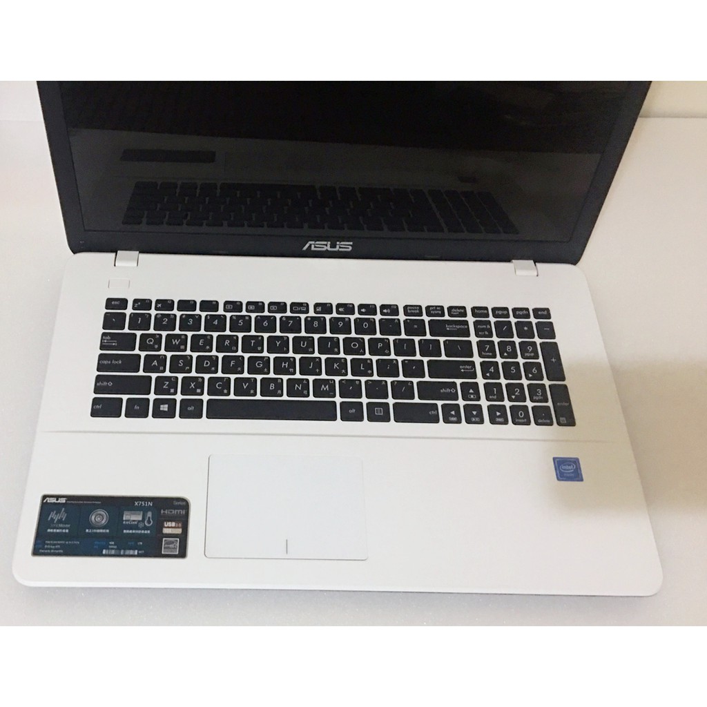 【混碟快速開機】四核心 ASUS X751N 17吋白色 240GB+1TB 原廠保固中!! | 蝦皮購物