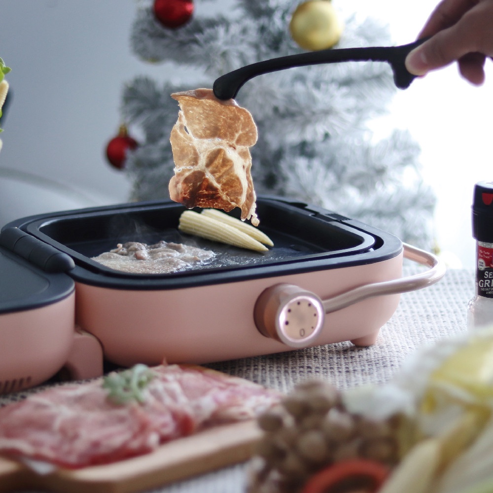 【RICHMORE】TwinChef 無煙雙廚折疊爐-黑晶爐+電烤盤(雙盤) 烤爐 便攜式爐具 ~獨立溫控♥輕頑味 | 蝦皮購物