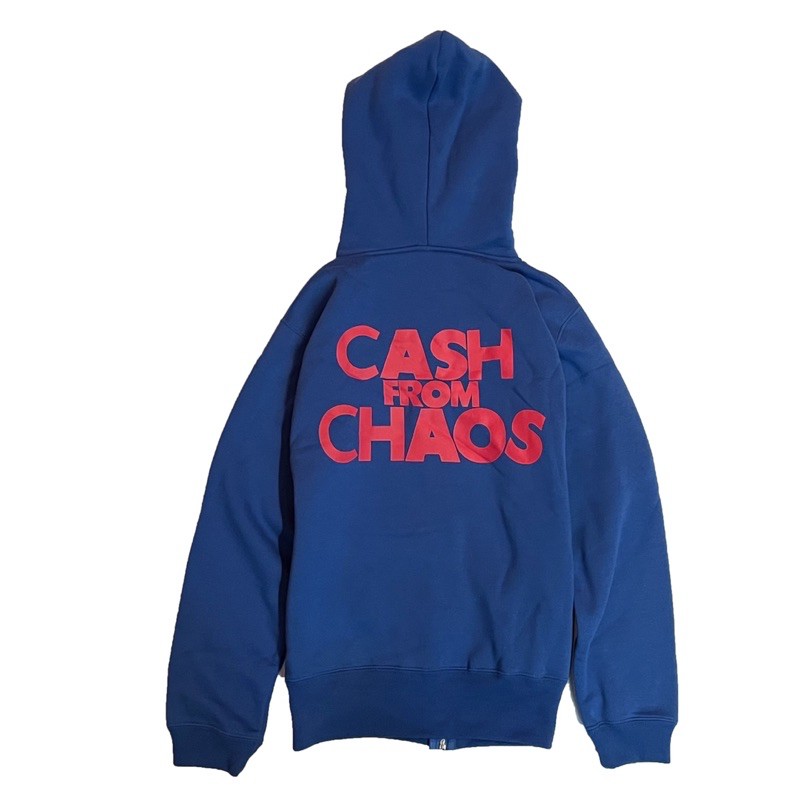 CHAOS PUNK - CASH FROM CHAOS 亂世發財 拉鍊 帽T - BLUE | 蝦皮購物
