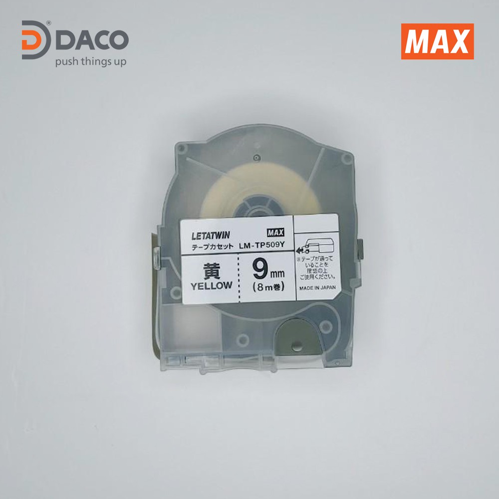 Lm-tp509y MAX 伸縮打印機標籤膠帶 – 日本 LM550A、LM550E、9mm x 16m、黃色 | 蝦皮購物