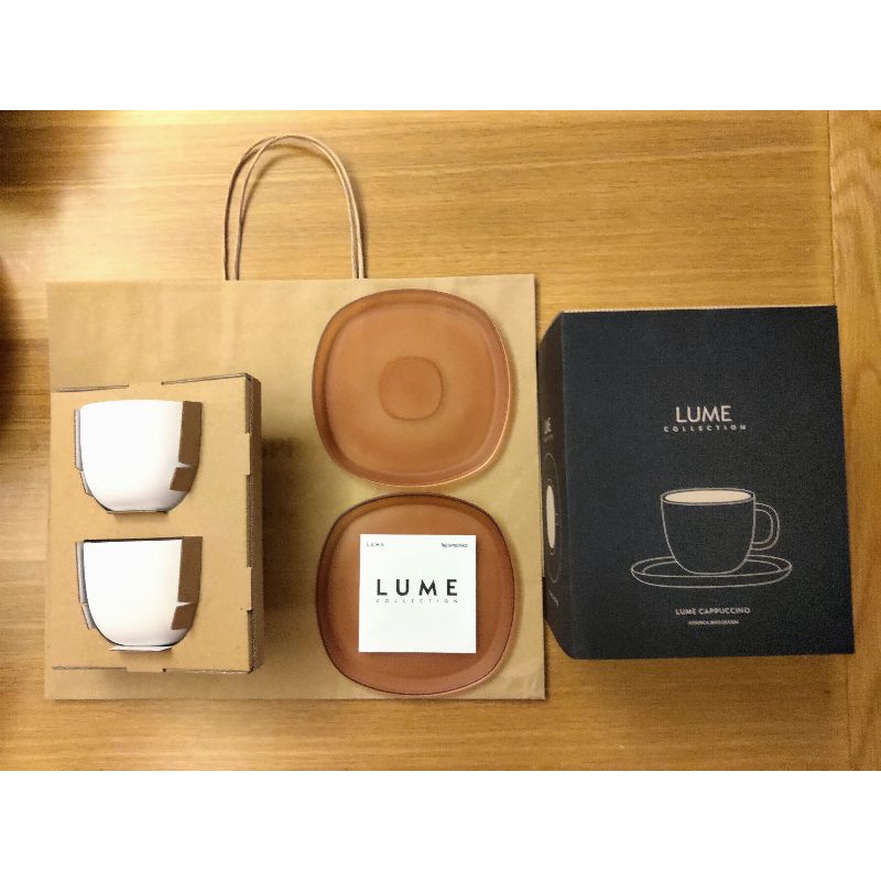台灣雀巢NESPRESSO咖啡杯盤組LUME collection Cappuccino杯（瓷）*2,咖啡盤（玻璃）*2 | 蝦皮購物