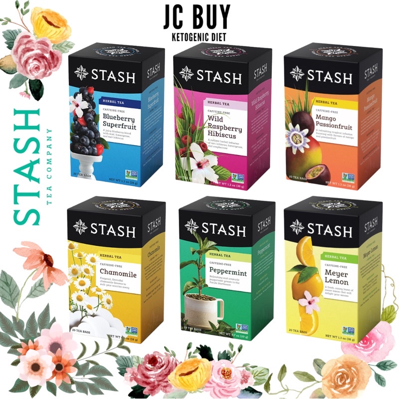 Stash Tea 思達茶 藍莓 覆盆子 薄荷 洋甘菊 花草茶 芒果百香茶 無咖啡因 | 蝦皮購物