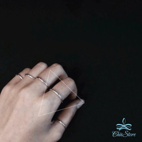 CHISSTORE銀飾 韓國 食指戒子 素面戒指 簡約戒指 全純銀 極細戒指 男 尾戒 抗過敏戒指 女 S925純銀戒指 | 蝦皮購物