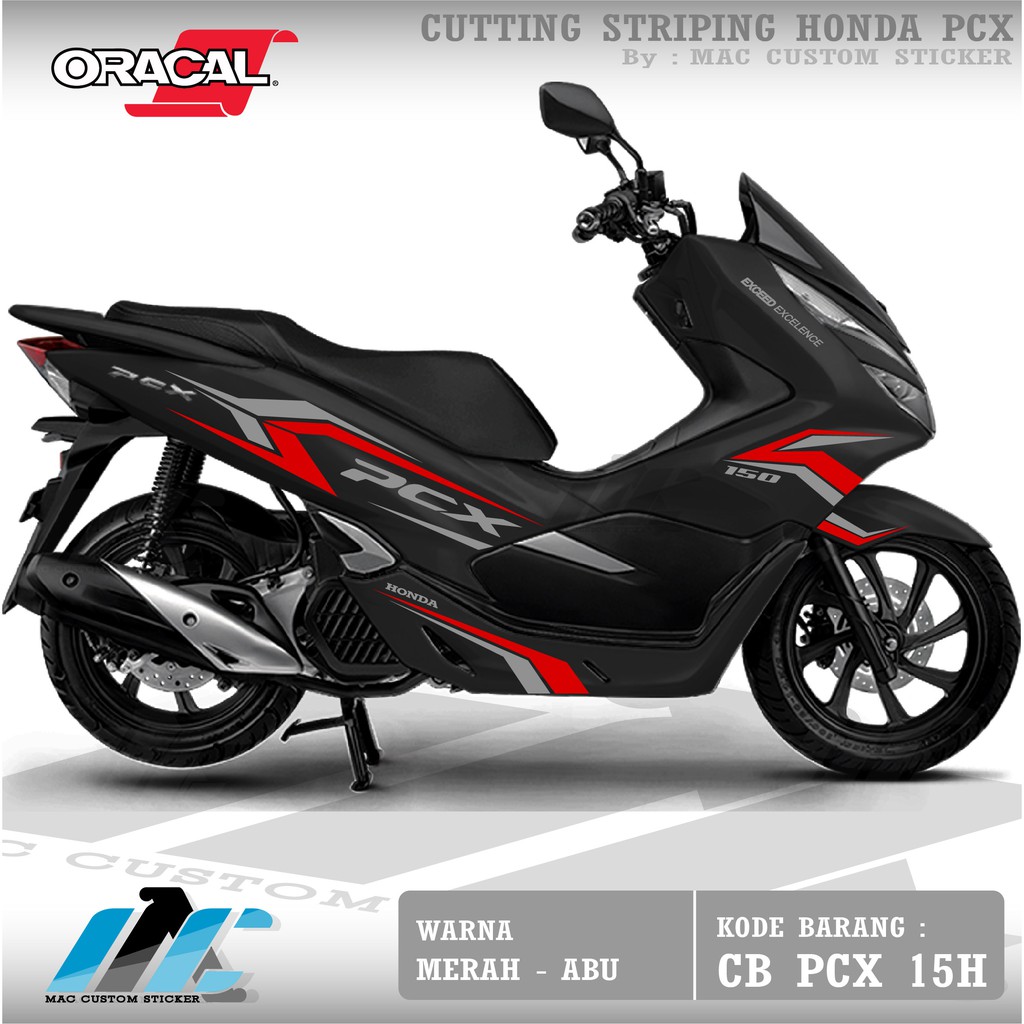 Hitam CB-PCX-15 PCX 黑色切割貼紙 PCX 條紋切割 PCX 黑色 CB PCX 15 貼紙 | 蝦皮購物