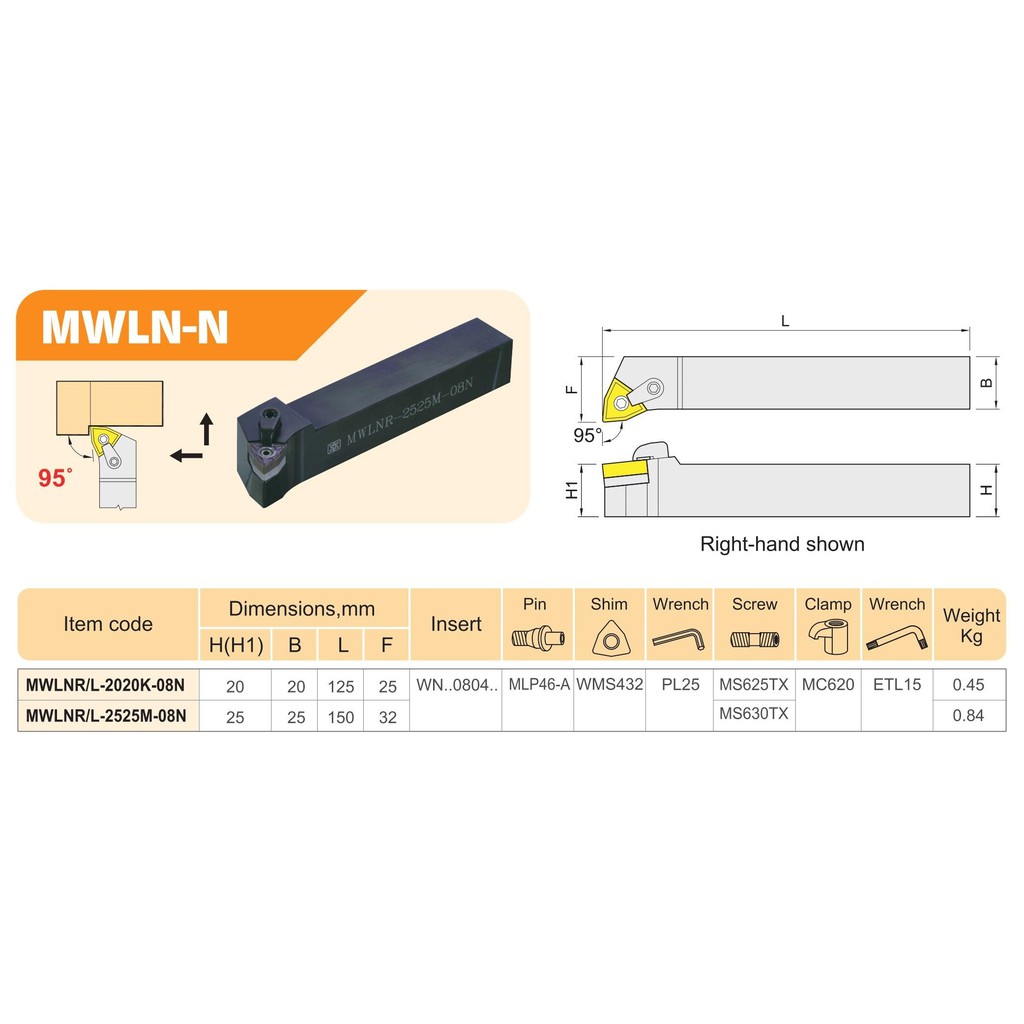外徑車刀架 外徑車刀 外徑刀架 MWLN-N 價格請來電或留言洽詢 | 蝦皮購物