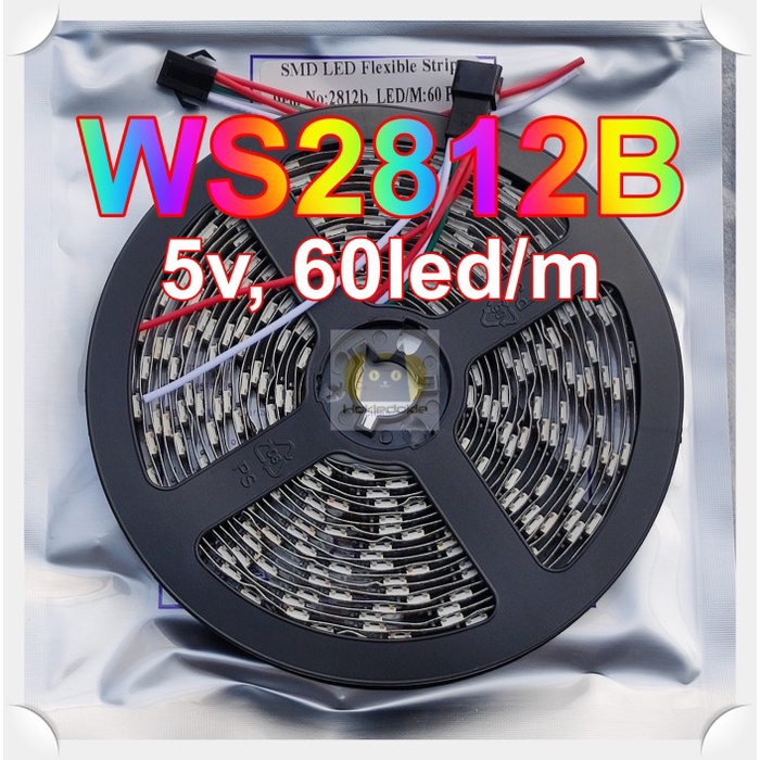 Led燈條rgb ws2812b ws2812 ws2811 5v 5m 60led/m ip30厚PCB | 蝦皮購物