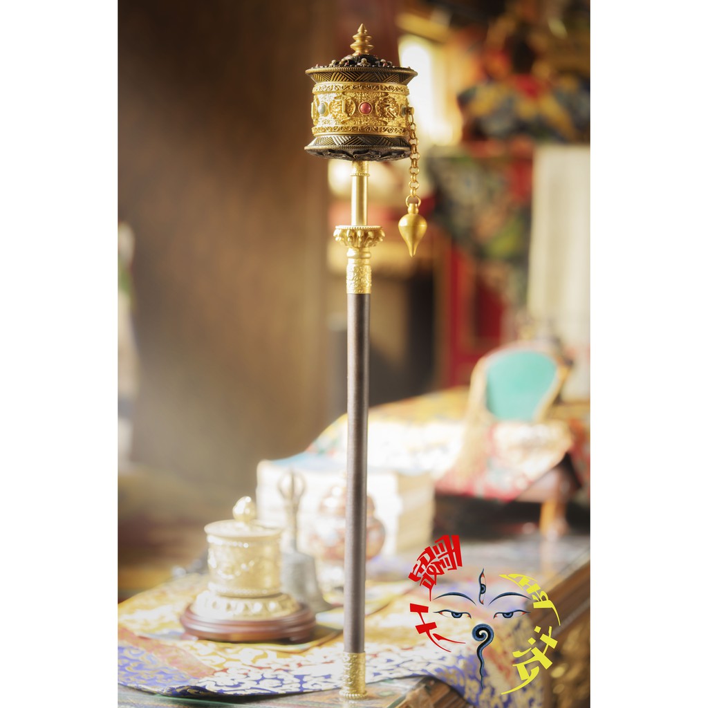 金法 126520遍大悲觀音六字大明純銅經筒檀木柄大型 轉經輪 | 蝦皮購物