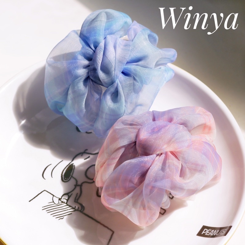 【winya 韓國飾品 】正韓 粉嫩 紗質大腸圈 髮圈 蝴蝶結 鯊魚夾 髮夾 大抓夾 馬尾夾 公主頭 髮飾 | 蝦皮購物