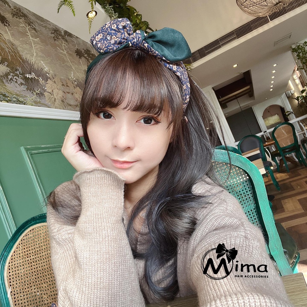MIMIMAMA NIUNIU 妞妞 ciao lady髮箍 設計款 自訂款 蝴蝶結 熊妮 直播 碎花 綠 | 蝦皮購物