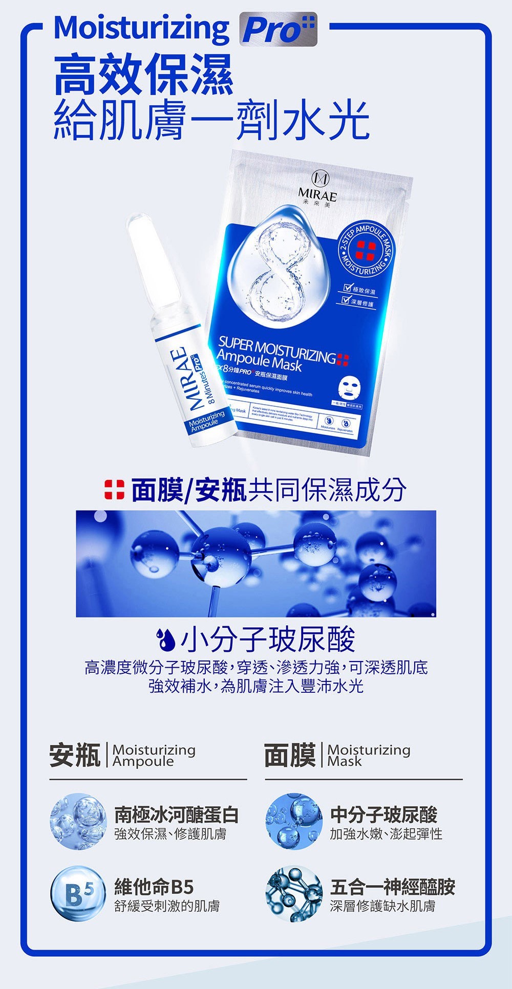 【MIRAE 未來美】EX8分鐘PRO安瓶面膜(3面膜+3安瓶/盒)(保濕 亮白 水潤 台灣 韓國面膜 術後面膜 推薦) | 蝦皮購物