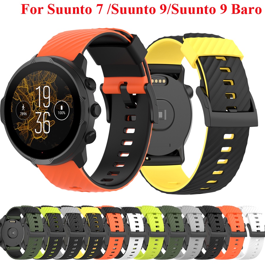 【SPG】頌拓suunto sport baro/Suunto9雙色替換腕帶 松拓9運動款足球紋矽膠手表帶 Sunnto | 蝦皮購物