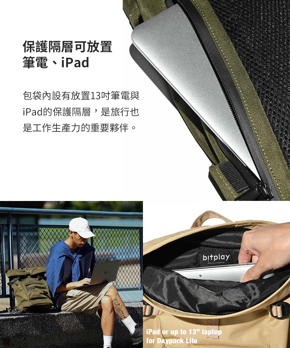 bitplay Daypack輕旅包 13L V2 具抗污防潑水功能 可調式胸前扣 小體積大容量可放置筆電iPad | 蝦皮購物