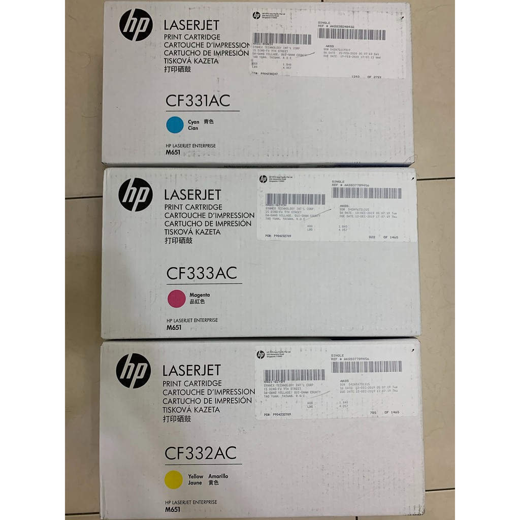 [台灣耗材]HP M651DN/M650/M651n 全新原廠碳粉匣 CF331A CF332A CF333A 654A | 蝦皮購物