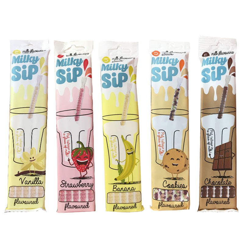 Milky Sip匈牙利牛奶吸管30g(香草/草莓/香蕉/餅乾/巧克力) | 蝦皮購物