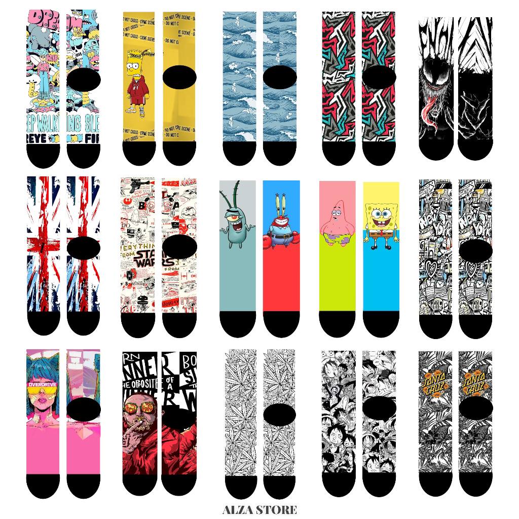 襪子全印花 Oldschool 長款滑板圖案 ALZA STORE Part I 優質 | 蝦皮購物