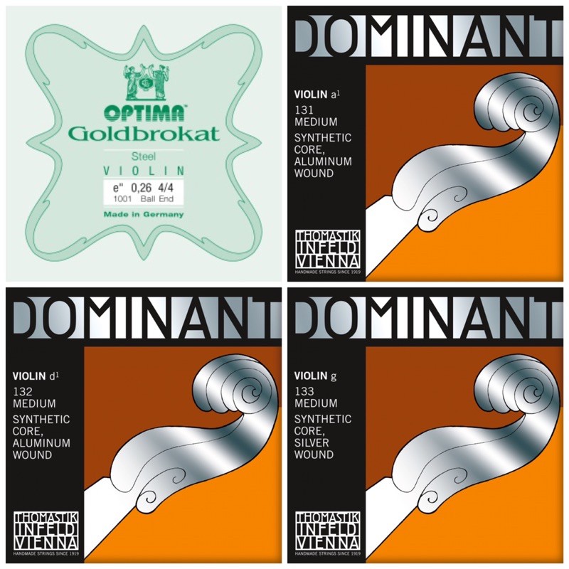 【筌曜樂器】全新 Optima (Lenzner) 經典 小提琴E弦+Dominant-A+D+G弦 (一套4弦) | 蝦皮購物