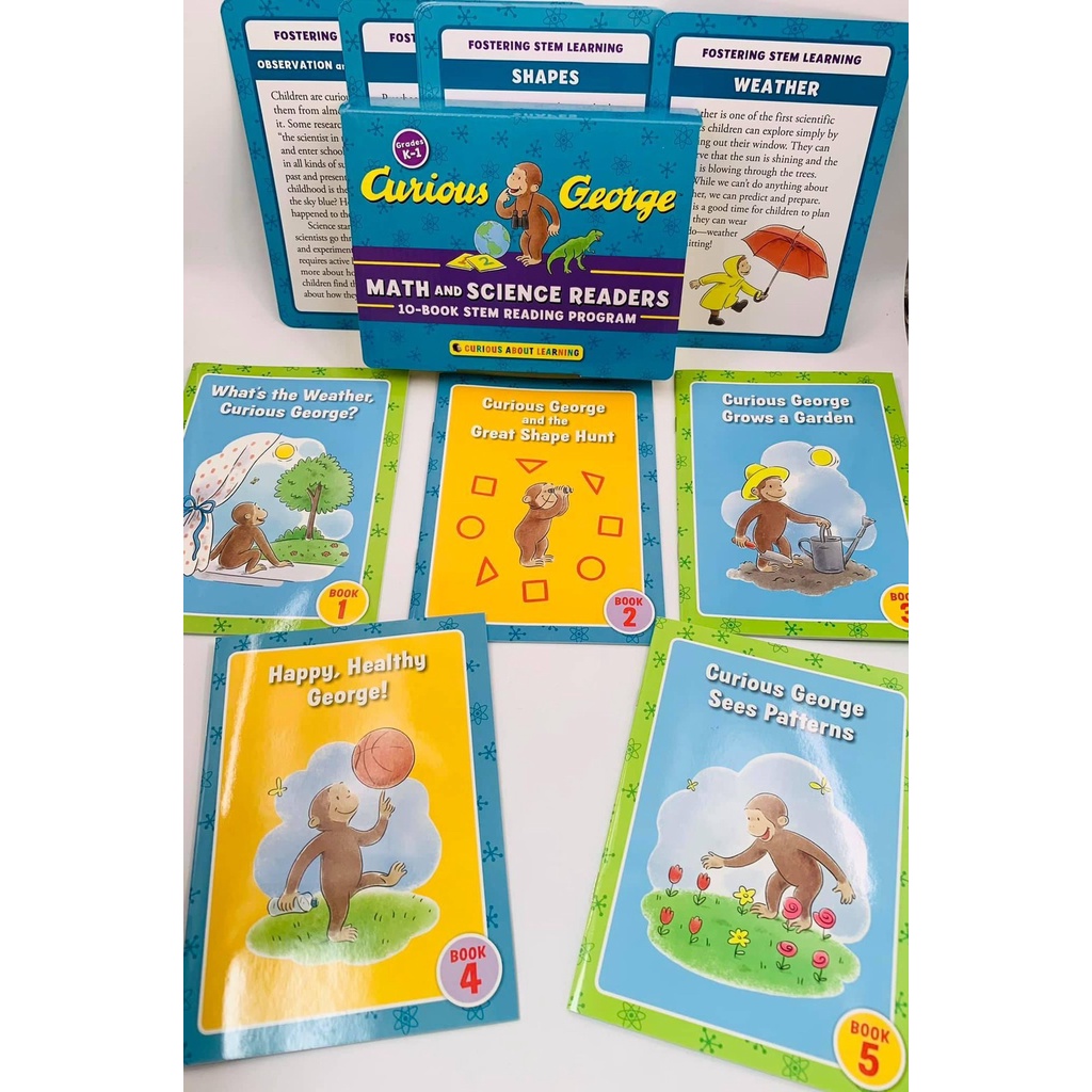 【幼兒英語基礎閱讀組合】Curious George Math and Science Readers: 10-Book | 蝦皮購物