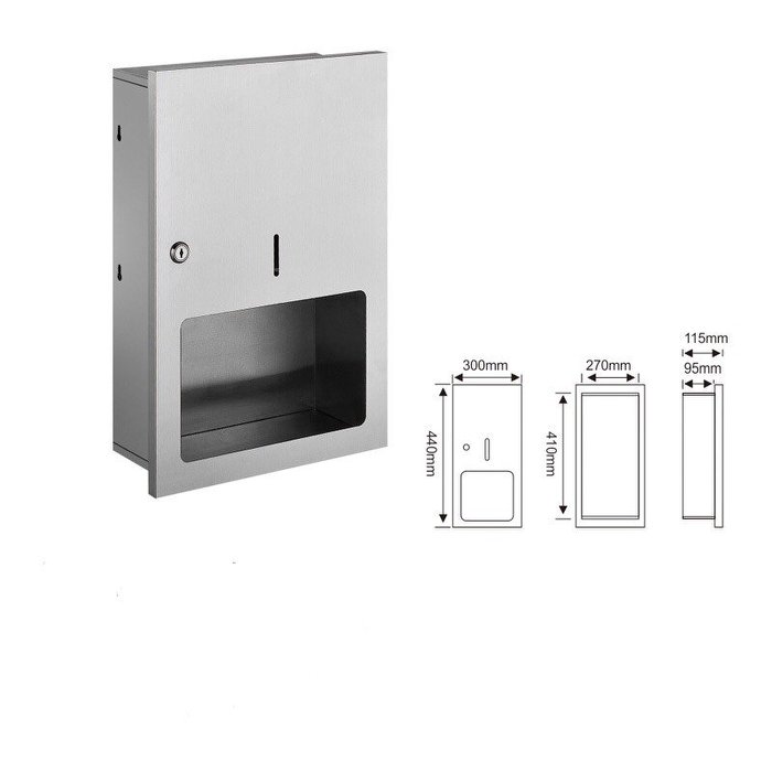 【singcoco】304擦手紙箱 帶垃圾桶 暗裝嵌入牆式 擦紙巾箱架牆 抽紙盒 | 蝦皮購物