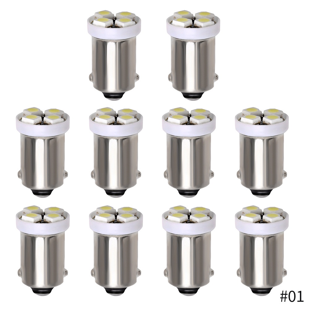 【EL】10 件卡車 24V BA9S T4W T11 1210 4 SMD LED 燈泡琥珀色地圖燈 4 個 LED | 蝦皮購物