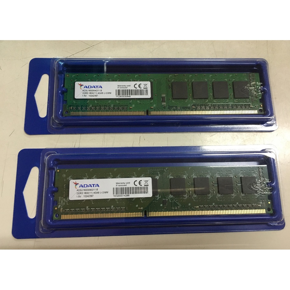 全新威剛ADATA DDR3 1600 4G 桌上型記憶體RAM AD3U1600W4G11-B 單面 終身保固 | 蝦皮購物