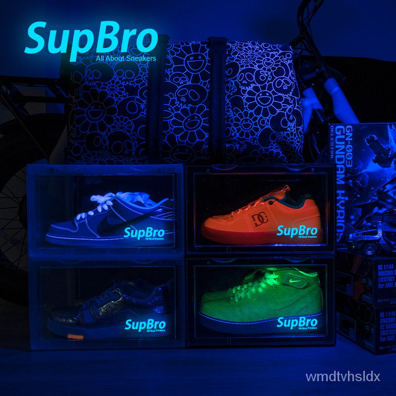 SupBro側開鞋盒透明收納盒AJ球鞋展示墻居傢折疊鞋櫃網紅防塵鞋櫃#還遠舒適生活圈 | 蝦皮購物