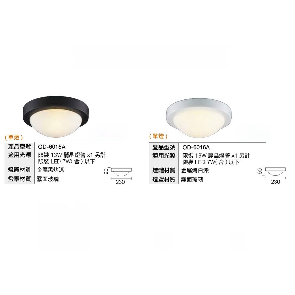 現貨供應 舞光 OD-6015A/6016A陽台.浴室.轉台.玄關.騎樓小吸頂燈/替換式換裝維修最便利 | 蝦皮購物